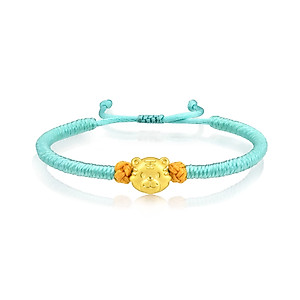 CHOW SANG SANG 999 24K Gold Tiger Bracelet for Tiny Size Gift 92971B | 6.6 Inches, (17 CM)
