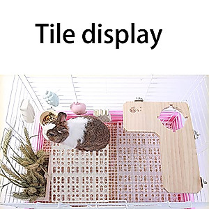 Knchy 6 Pack Rabbit Feet Pads for Cages, Thick Plastic Rabbit Cage Mat Hole Leak Water Design Feet Pad, Washable Small Animal Cage Floor Mats for Small Medium Animals Pets Rat Guinea Pig Hamster Bunny