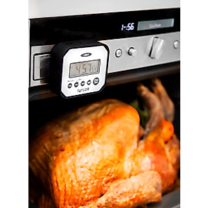 Taylor Pro Kitchen Timer, Water-Resistant Digital Timer, Heavy Duty, Countdown Clock, White,9 x 8 cm