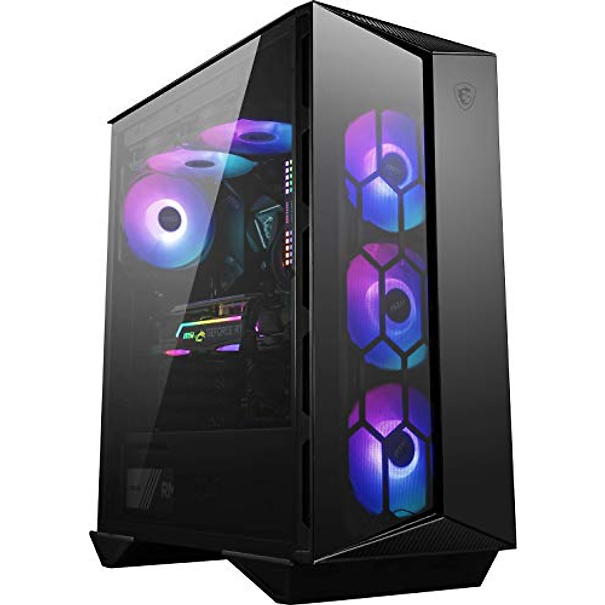 MSI MPG GUNGNIR 110R - Premium Mid-Tower Gaming PC Case - Tempered Glass Side Panel - 4 x ARGB 120mm Fans - Liquid Cooling Support up to 360mm Radiator - Two-Tone Design