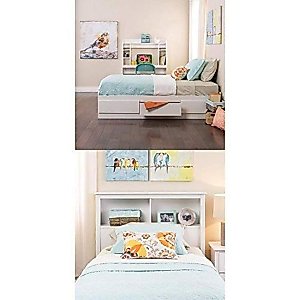 Prepac Monterey Twin Bed and Headboard - White