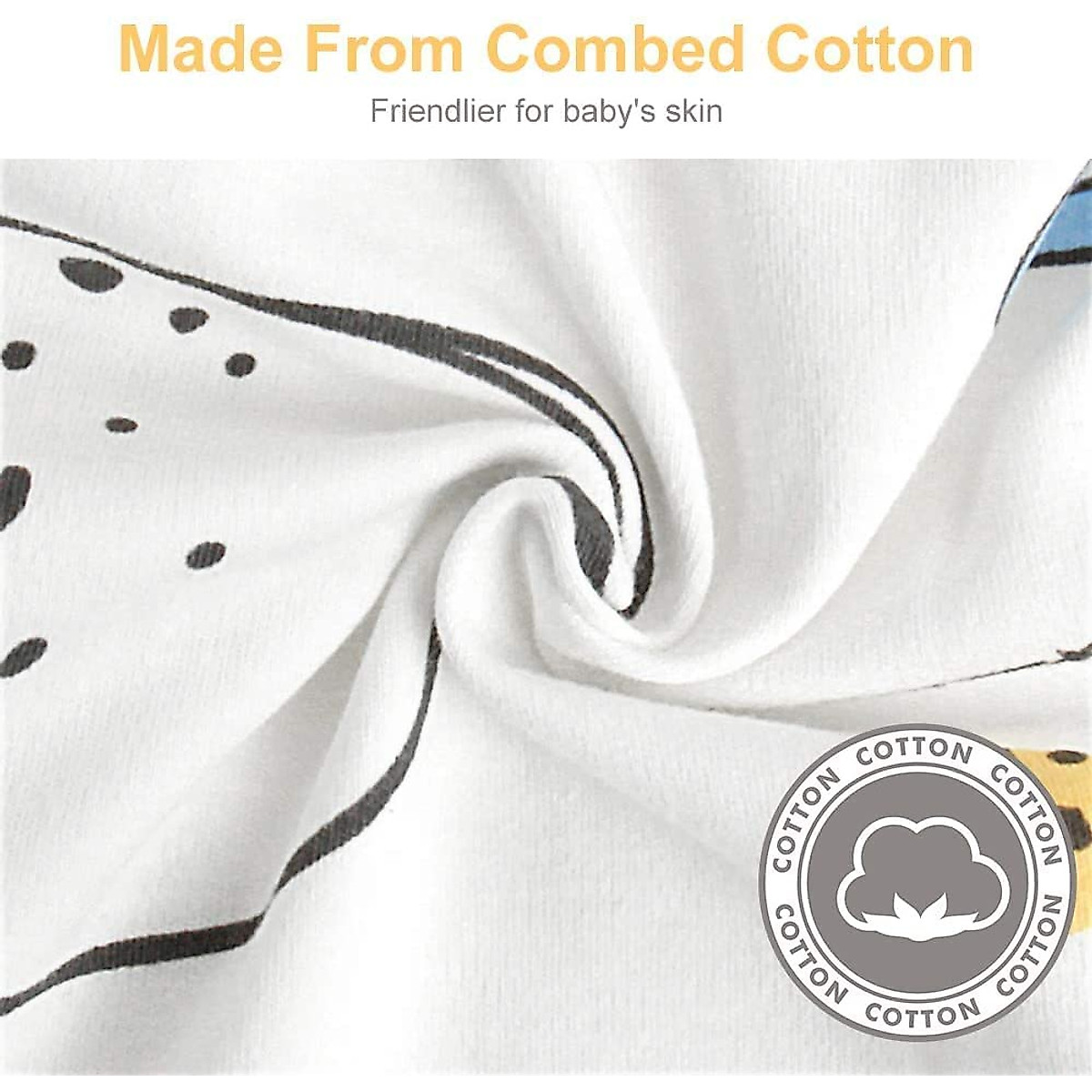 Knirose Baby Swaddle Blankets, Unisex Baby Blanket Wrap for Newborn Baby Boys Girls, Skin Friendly Wearable Swaddle Sleep Sack Made of Combed Cotton (Planet, White, 0-3 Months)