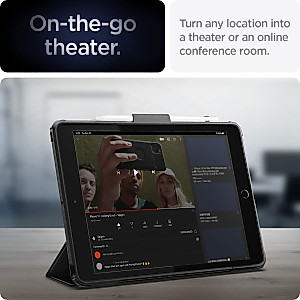 Spigen Ultra Hybrid Pro Designed for iPad 10.2 Case, iPad 9th Generation Case (2021) / iPad 8th Generation Case (2020) / iPad 7th Generation Case (2019) with Transparent Back and Pencil Holder - Black