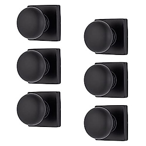 BRINKS – 6-Pack Matte Black Contemporary Indoor Passage Square Door Knob – Hall/Closet 6 Pack Matte Black Exterior Plate Doorknob