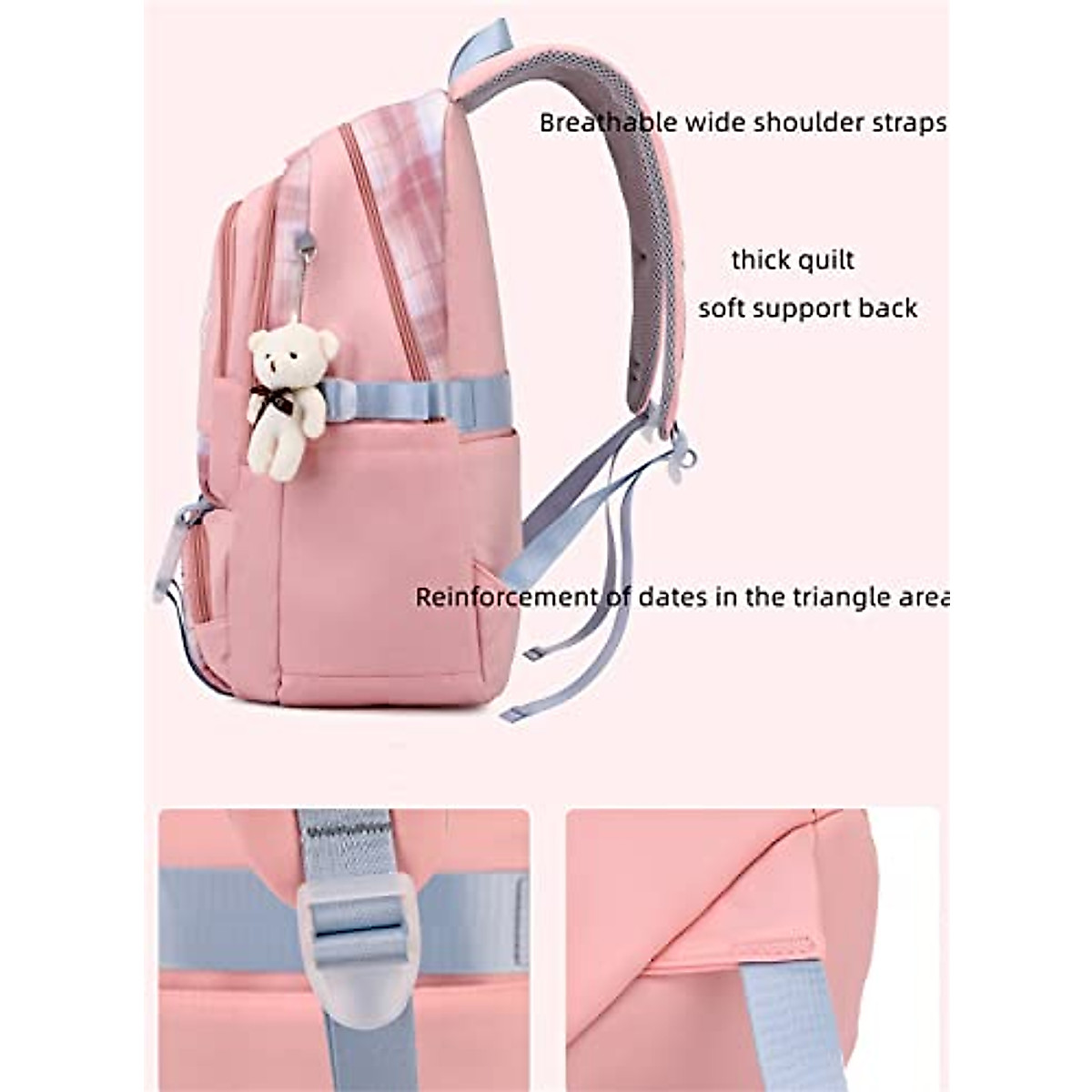 School Backpack for Women, Travel Laptop Backpack Daypack Bookbag Large-capacity Lightweight Waterproof Bookbag