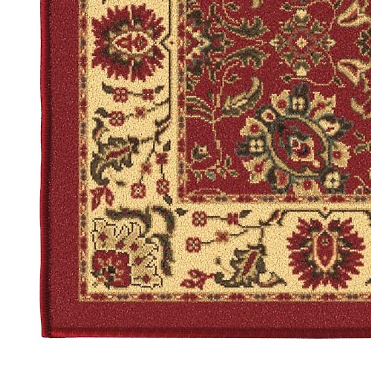 Ottomanson Machine Washable Oriental Design Non-Slip Rubberback 2x5 Traditional Runner Rug for Hallway, Kitchen, Bedroom, Entryway, 20" x 59", Red