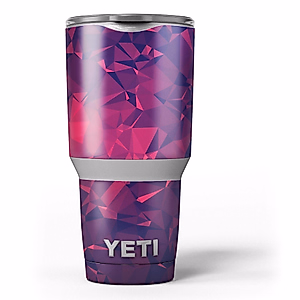 Design Skinz Vivid Fuchsia Geometric Triangles - Skin Decal Vinyl Wrap Kit Compatible with The Yeti Rambler Cooler Tumbler Cups