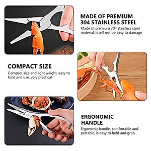 YARNOW Nut Cracking Tools Crab Leg Crackers Lobster Crackers Stainless Steel Shellfish Crab Claw Seafood Tools Nut Crackers for Eating Crab Crackers