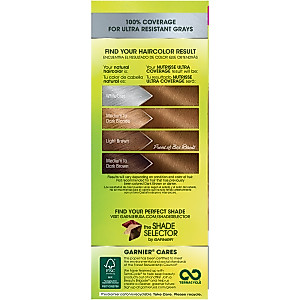 Garnier Hair Color Nutrisse Ultra Coverage Nourishing Creme, 630 Deep Light Golden Brown (Toffee Nut) Permanent Hair Dye, 1 Count (Packaging May Vary)