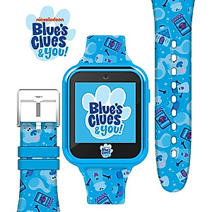 Accutime Blue’s Clues & You! Kids Smart Watch - Interactive Touchscreen with Games, Selfie Camera, Step Tracker, Alarm, and Printed Silicone Strap - Fits Wrists 5.5" to 8.0"