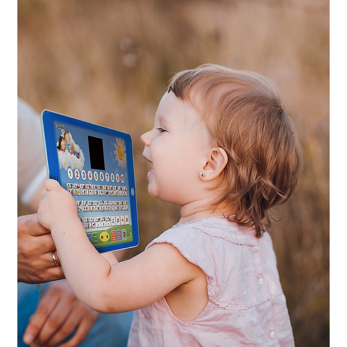 Boxiki kids Spanish-English Learning Bilingual Tablet Educational Toy with LED Screen Display. Learn Spanish and English with ABC Games and Spelling. Kids Love Our Interactive Educational Toys