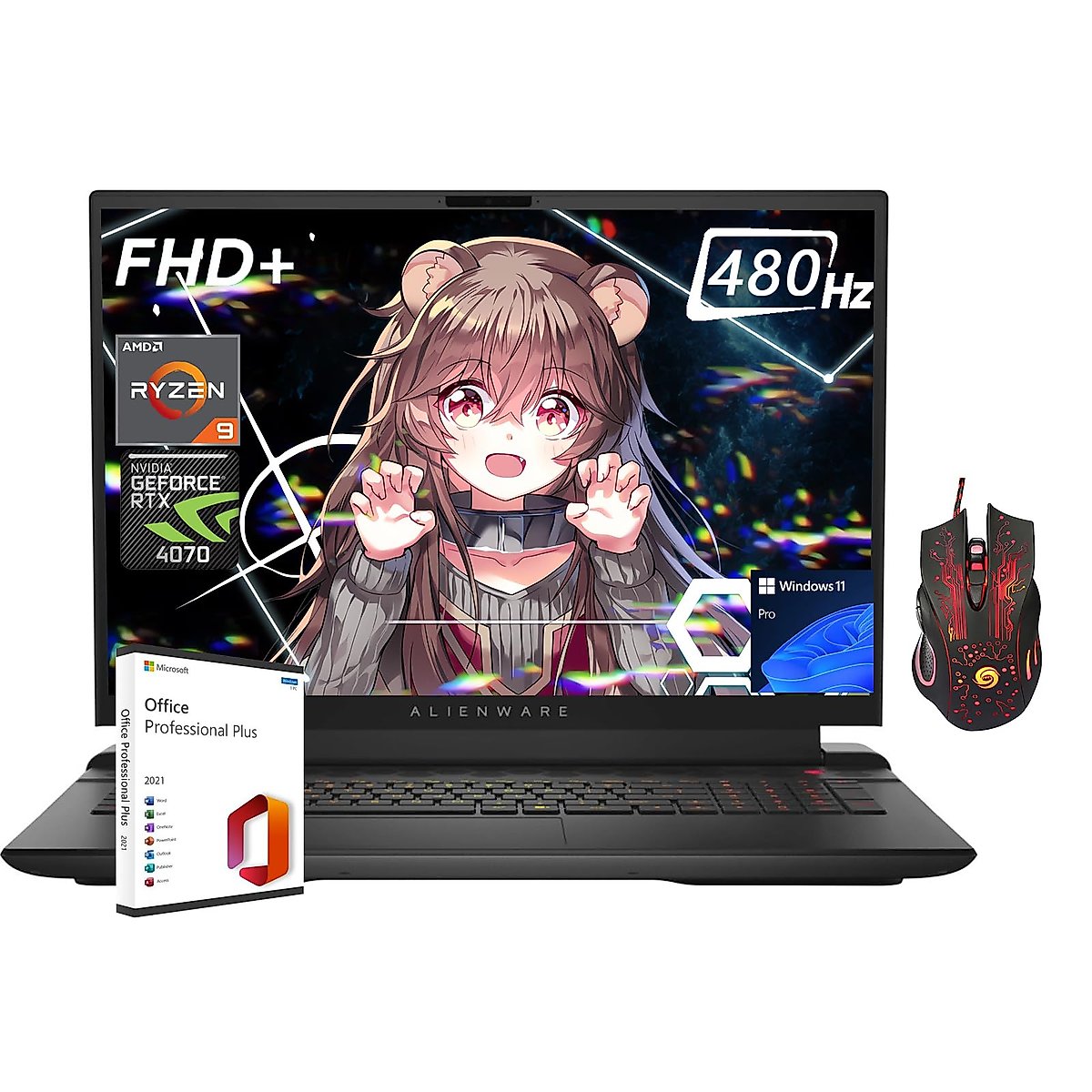Alienware m17 R5 Gaming Laptop 2023 Newest, 17.3" Display, AMD Ryzen 9 6900HX, AMD Radeon RX 6850M XT Graphics (Beat RTX 3080 Ti), 32GB DDR5 RAM, 1TB SSD, WI-Fi 6, Backlit Keyboard, Windows 11 Home