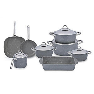 Saflon Titanium Nonstick 11 Inch Crepe Pan Forged Aluminum with PFOA Free Scratch Resistant Coating (Gray)