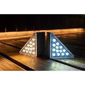 ZONGXFF LED Solar Stair Light, Outdoor Step Light, Solar Step Light Outdoor Waterproof, Wiring-Free, Automatic on/Off, Warm White 2-Piece Light All Night for Garden Driveway