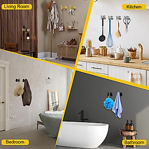 Mdvora 2/4/8 Pack Towel Hooks, Robe Hook, Bathroom Coat Hook Wall Mounted, SUS304 Stainless Steel Bathroom Hooks, Towel Hook for Bedroom Kitchen Hotel Office(2 Pack Brushed Nickel)