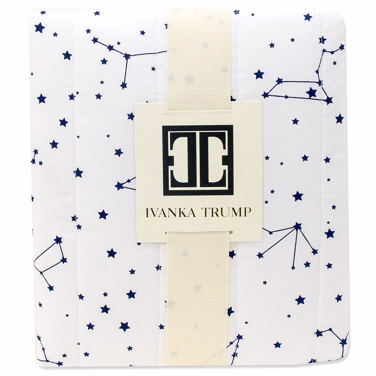 Ivanka Trump Stargazer Collection: Contoured Diaper Pad Cover for Diaper Changer - Galaxy Star Pattern in White and Blue