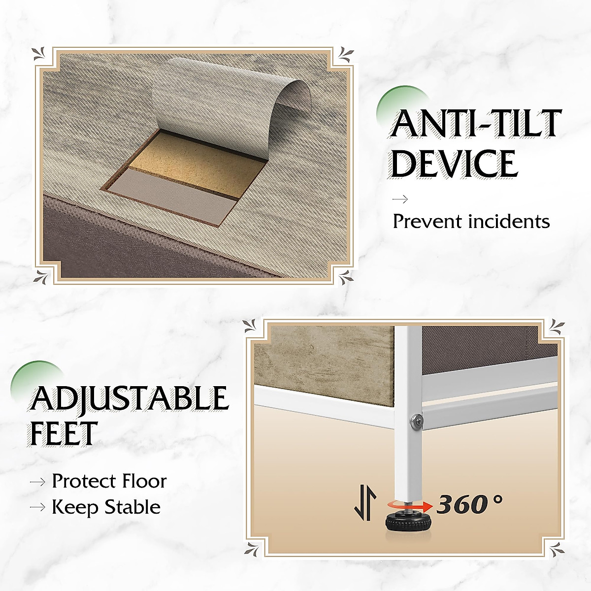 WLIVE Dresser for Bedroom with 5 Drawers, Wide Chest of Drawers, Fabric Dresser, Storage Organizer Unit with Fabric Bins for Closet, Living Room, Hallway, Greige Oak