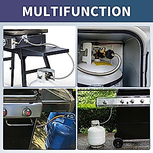 SILATU Propane Tank Adapter Hose - QCC1/Type1 Connect to 1lb to 20lb Tank, Stainless Steel Braided Propane Hose Adapter for Camping Stove, Portable Buddy Heater, Gas Grill, 5FT