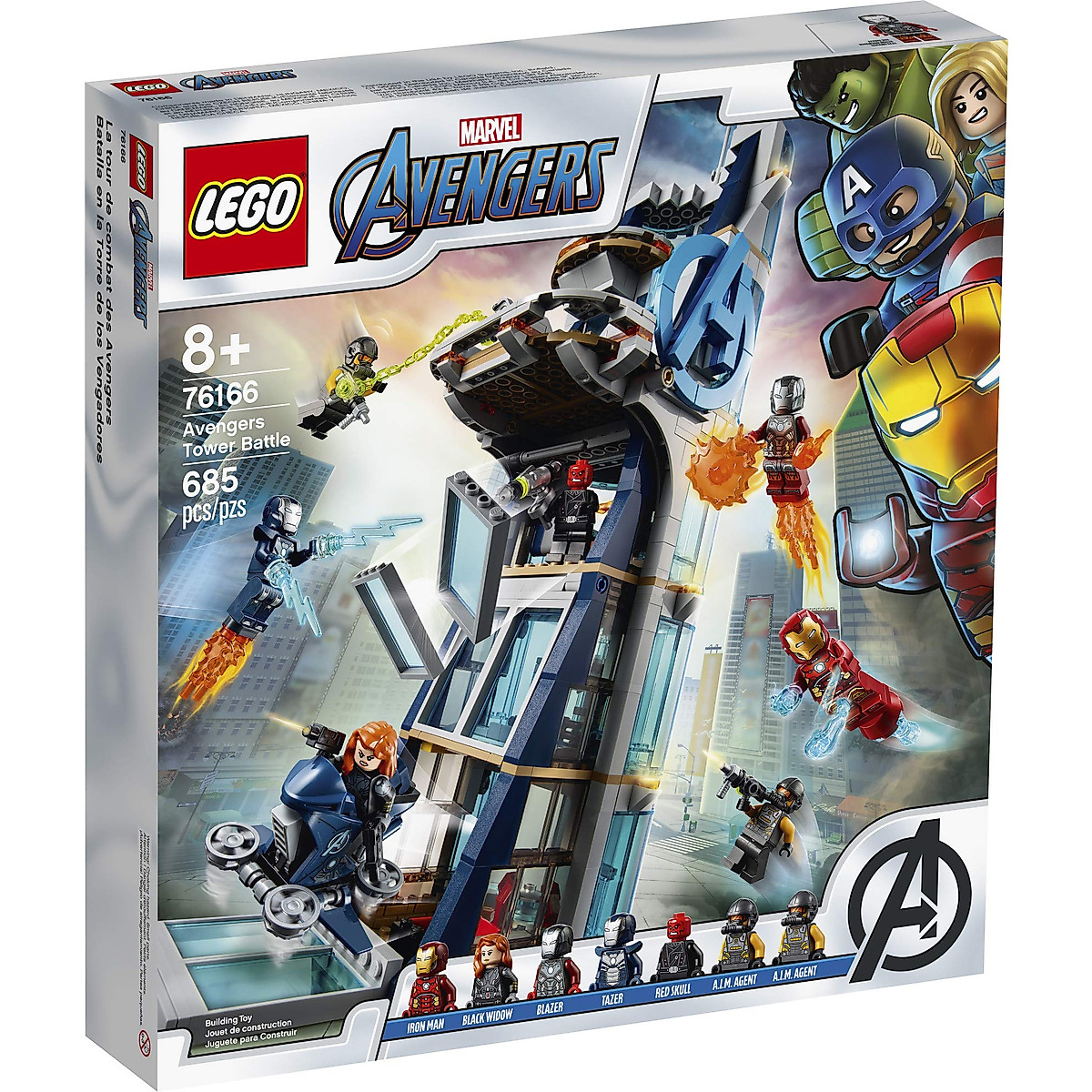 LEGO Marvel Avengers: Avengers Tower Battle 76166 Collectible Building Toy with Action Scenes and Superhero Minifigures; Cool Holiday or Birthday Gift (685 Pieces)