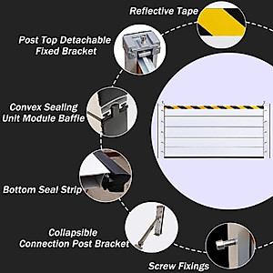 2.6ft 2ft 1.3ft 0.66ft Tall Flood Barriers Shield, Home/Garage Door/Front Doors Temporary Anti-Flood Wall - Detachable & Reusable, Aluminum Threshold Water Dams, with Reflective Warning Strip ( Color
