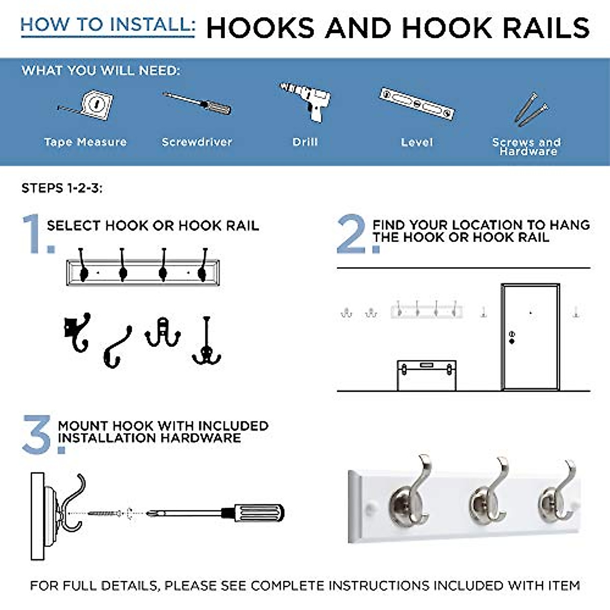 Franklin Brass Coat and Hat Hook Wall Hooks Single Pack, Satin Nickel, B59303G-SN-C