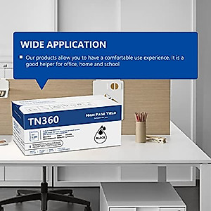 TN-360 TN360 Toner Cartridge 2Pack Compatible Replacement for Brother TN-360 Black High Yield Toner Cartridge, 2/Pack TN3602PK MFC-7040 MFC-7320 HL-2120 HL-2125 DCP-7030 DCP-7040 Printer Toner