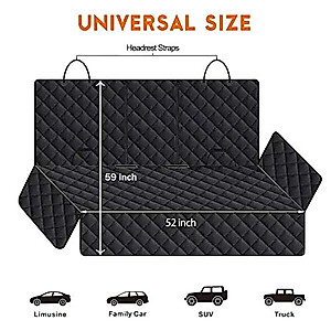 Ataqus Dog Car Seat Covers，100% Waterproof Pet Seat Cover，Scratch Proof, Heavy Duty and Nonslip Pet Bench Seat Cover,Capable for Cars, Trucks & SUVs