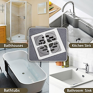 Obfuscate 50PCS Disposable Shower Drain Hair Catcher Mesh Stickers Bathroom Drain Hair Catcher for Bathroom, Laundry, Kitchen,Bathtub,Sink Square Shower Drain Mesh Sticker