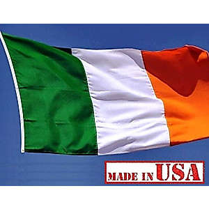 US Flag Factory 2x3 FT Ireland Irish Flag (Sewn Stripes) Outdoor SolarMax Nylon - Made in America - Premium Quality