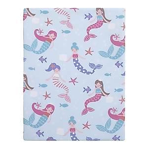 Everything Kids Mermaid, Seashell, Star Fish Aqua, Lavender and Pink Preschool Nap Pad Sheet