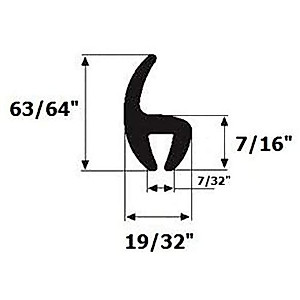 Marcy Adhesives Universal Rubber Moldings 16mm (5/8") x 6' with Clean-Stick Butyl - Top