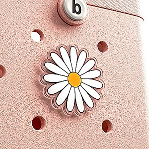 BOGGbeans Daisy Charm for Bogg Bag, Simply Southern Totes, and Similar Styles. Acrylic 3" Flower Charm Accessories for Beach Totes