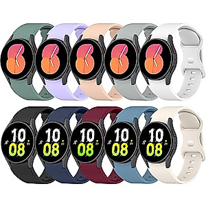 EZMVZKU No Gap Watchband for Samsung Galaxy Watch 7/6/5/4/FE 40mm 44mm, Sport Silicone Strap for Samsung Galaxy Watch 6 Classic 5 Pro 4 Classic 42mm 43mm 45mm 46mm 47mm Bands