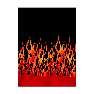 Michael Miller Flames Single Border Black, Fabric by the Yard