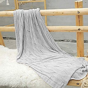 Lightweight Cooling Summer Throw Blanket, 100% Bamboo Fiber Made, Silky-Soft Smooth Knit Throws for Sofa/Bed/Travel, 47”X70”
