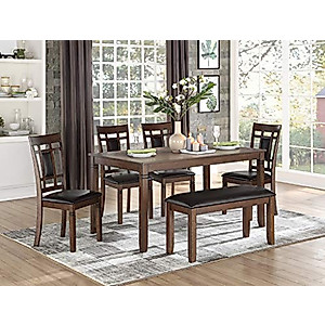 Homelegance Quimper 6-Piece Pack Dinette Set, Brown