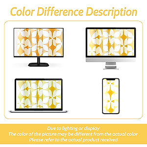 DriftAway Amelia Retro Geo Pattern Round Circle Star Print Blackout Valance Rod Pocket Curtain Single 52 Inch by 18 Inch Plus 2 Inch Header Yellow