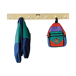 Jonti-Craft 0767JC Wall Mount Coat Rail, 7 Hooks