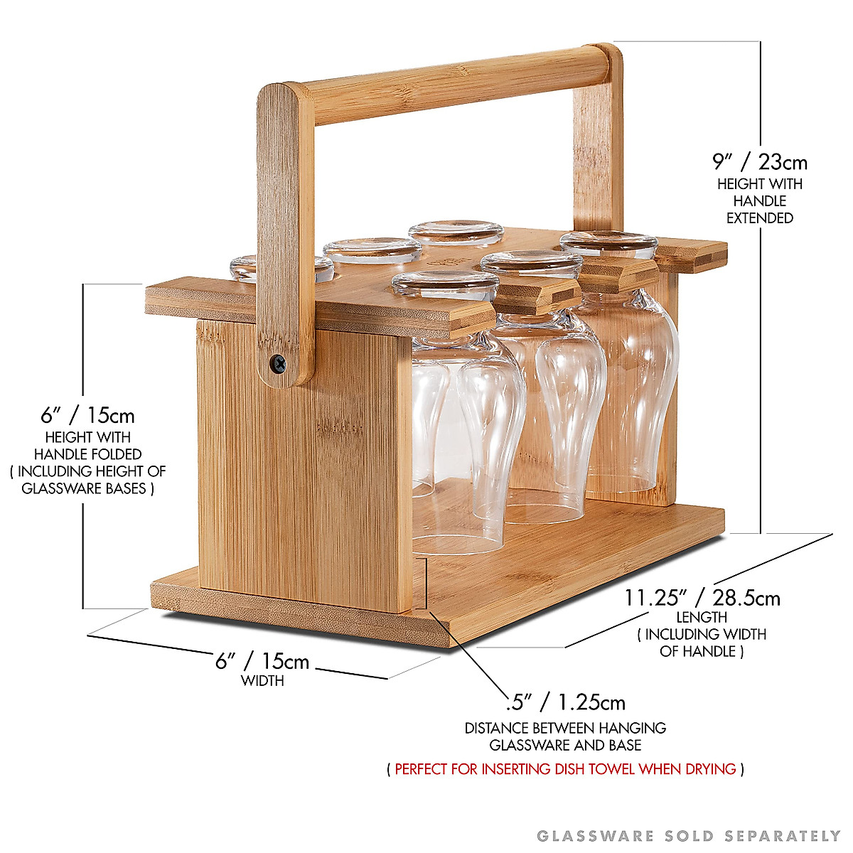 CairnCaddy Acacia Hardwood Whiskey Glass Holder - Carrier and Drying Rack for Whisky Tasting Glassware