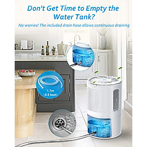 LONONEN Dehumidifiers - 5000 Cubic Feet Upgraded Large Dehumidifiers for Home Basements with Drain Hose, 61 oz Quiet Portable Dehumidifier Small for Room Bathroom Bedroom Closet RV Up to 450 Sq ft