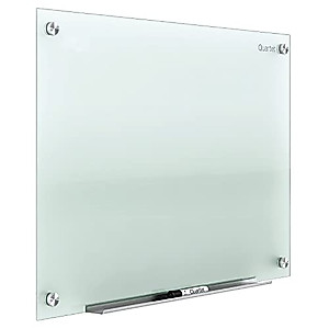 Quartet Non-Magnetic Glass Dry Erase White Board, 4' x 3' Whiteboard, Infinity Frameless Mounting, Frosted Surface (G4836F)