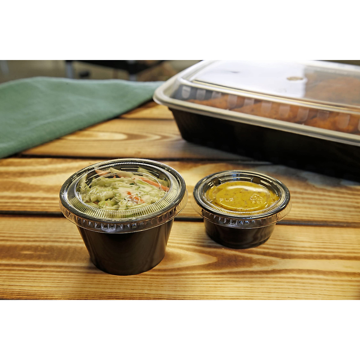 AmerCare PET Clear Portion Cup Lids, 3.25/4/5.5 Oz, Cup of 2500