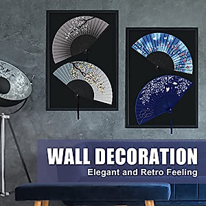 WEARXI Hand Held Fan, 4 PCS Hand Fans for Women Foldable, 8.3" Silk Folding Fan with Bamboo Frames, Chinese Japenese Paper Hand Fan Foldable for Cosplay, Dancing, Party, Wedding, Home Decoration