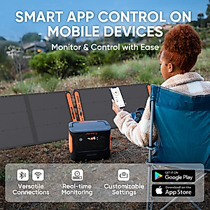 Jackery 1000 Plus Solar Generator, 1264Wh Portable Power Station with 2xSolarSaga 100W Solar Panels, 2000W Output Expandable Home Backup Power for Off-grid Living, Outdoor Camping and Exploration