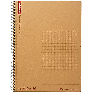 Maruman SPIRAL NOTE BASIC 8.98 x 11.69 inches (A4), 5mm-squared, 80 Sheets (N245ES)