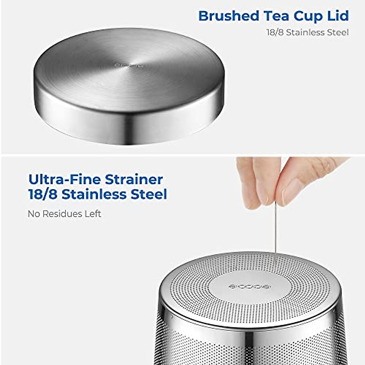 Ecooe 16.9 Oz Borosilicate Glass Tea Mug Cup Tea Glasses with Stainless Steel Infuser & Lid, Loose Leaf Glass Tea Cup Teacup 500mL