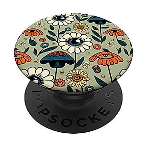 Cottagecore Mushroom Flower Hippie 60s 70s Aesthetic Style PopSockets Swappable PopGrip