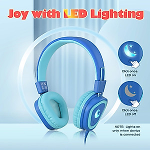 Kids Headphones for School,2024 Upgrade USB Type C Kids Headphone with Microphone, Wired Boys Girls Headphones with Safe Limiter 85dB/95dB, Foldable Over Ear Headphones for School/iPad/Tablets/Travel
