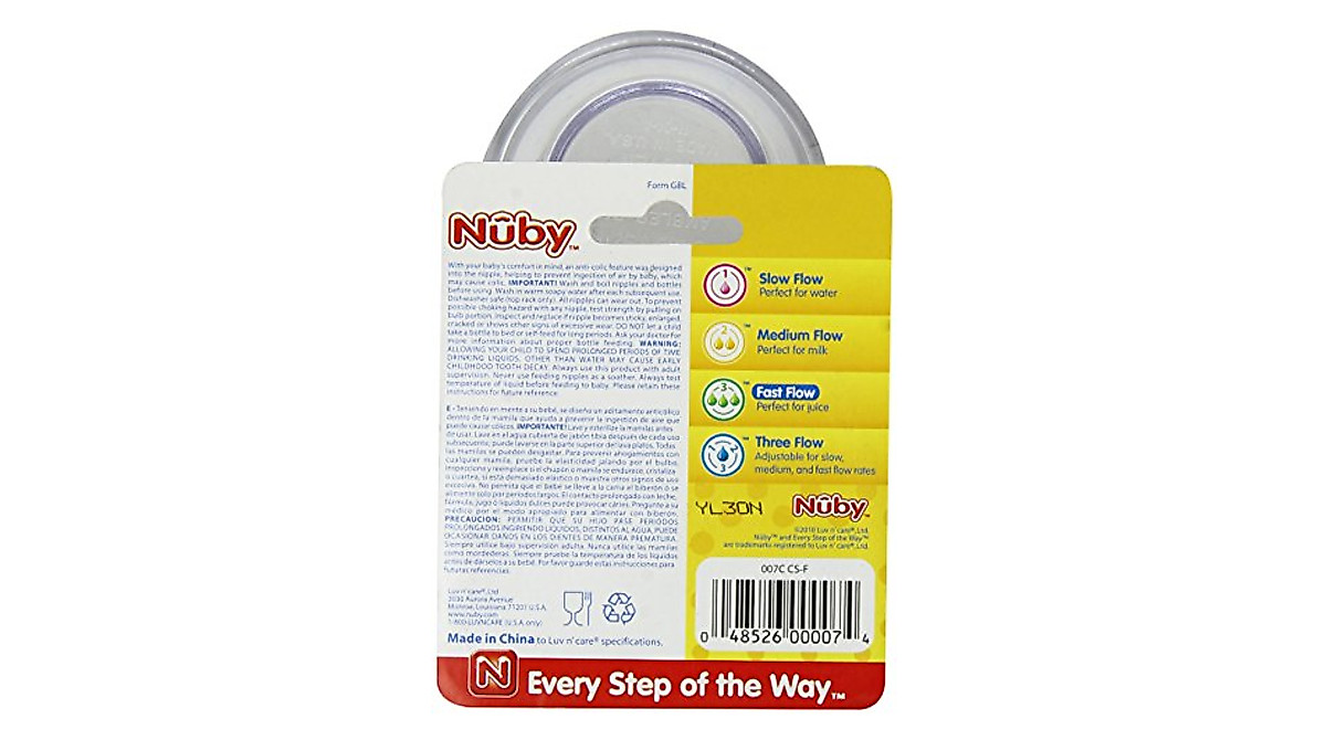Nuby Fast Flow Nipples - 4 Pack for Easy Feeding