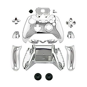 WPS Xbox One Replacement Controller Electroplating chrome FULL Case Shell for Xbox One ( 3.5 mm Port , Have a Headphone Jack) with T6 T8 Screwdriver (chrome silver)